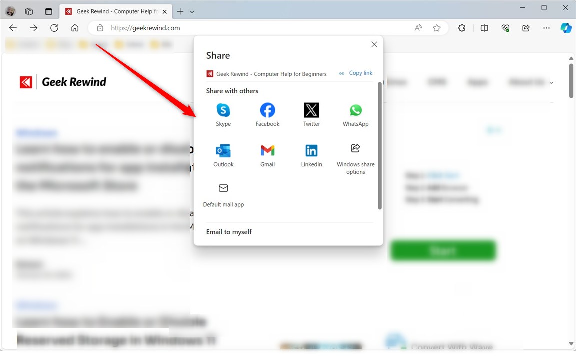 How to Share Links in Microsoft Edge Easily - Geek Rewind