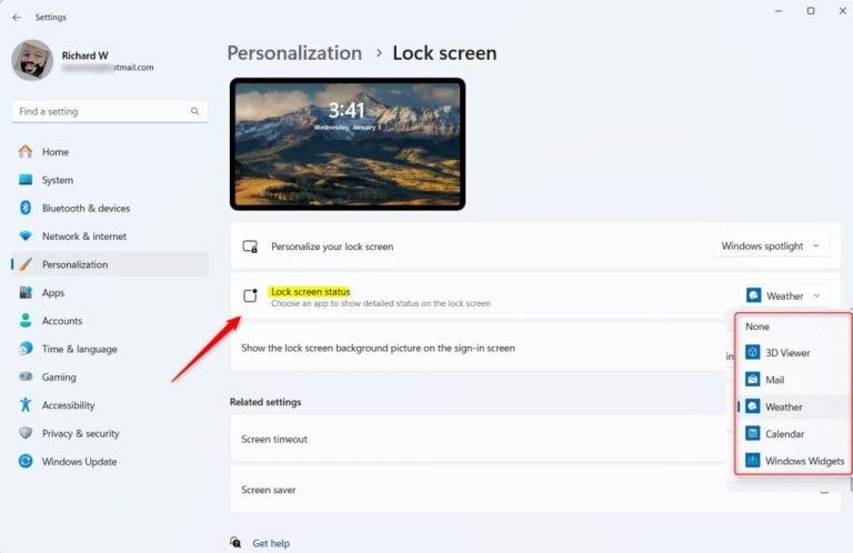 Customize Your Windows 11 Lock Screen Status - Geek Rewind