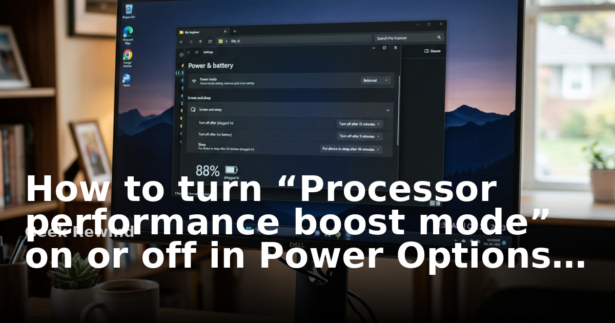 How to turn “Processor performance boost mode” on or off in Power ...