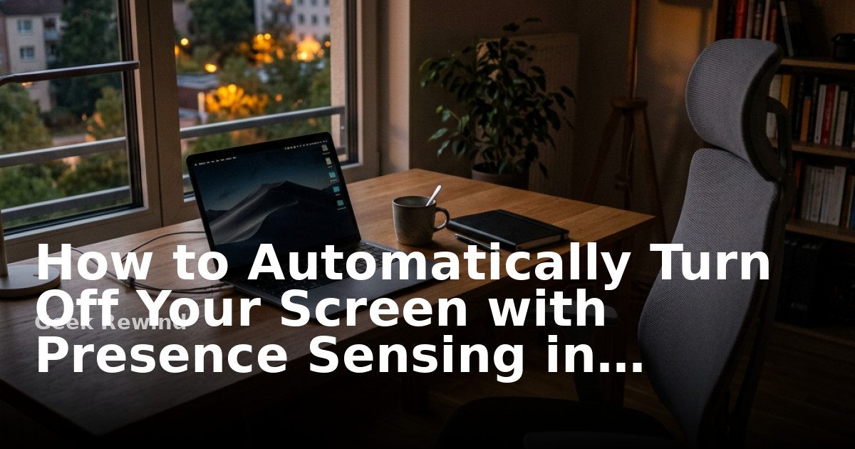 How to Automatically Turn Off Your Screen with Presence Sensing in ...