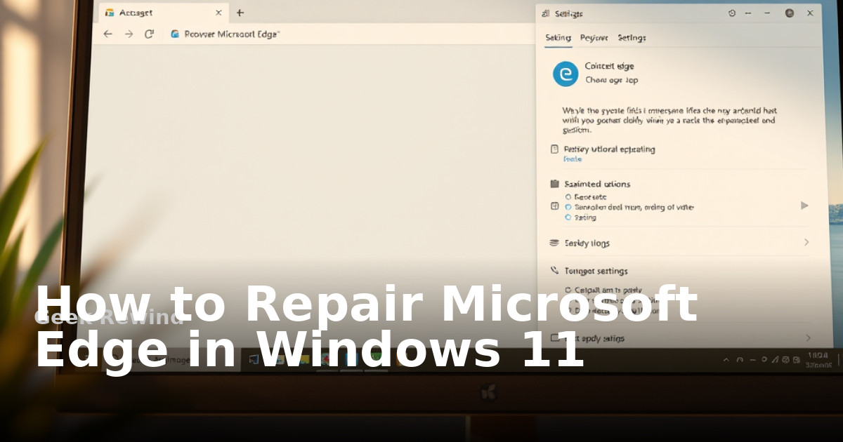 How to Repair Microsoft Edge in Windows 11 | Geek Rewind