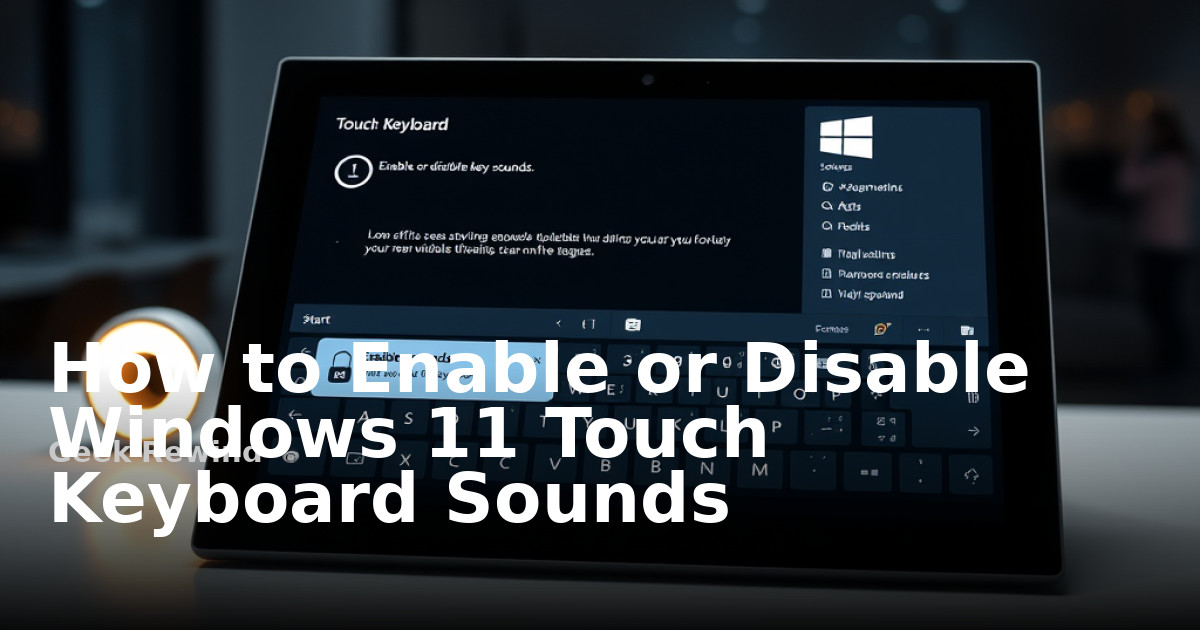 How to Enable or Disable Windows 11 Touch Keyboard Sounds | Geek Rewind