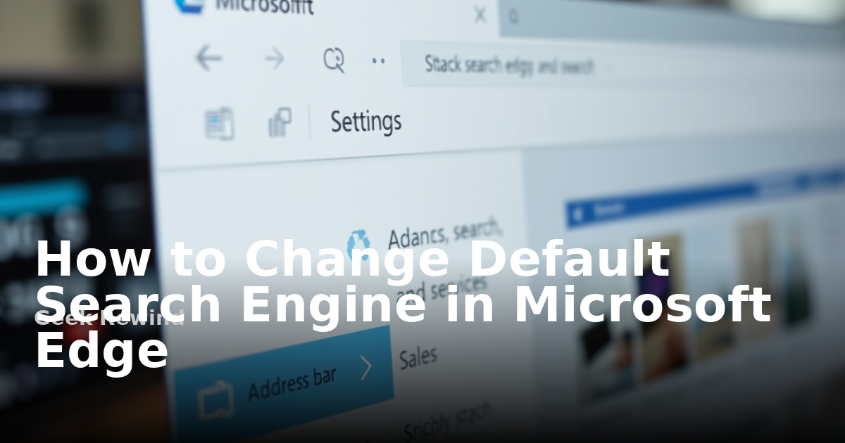 How to Change Default Search Engine in Microsoft Edge | Geek Rewind