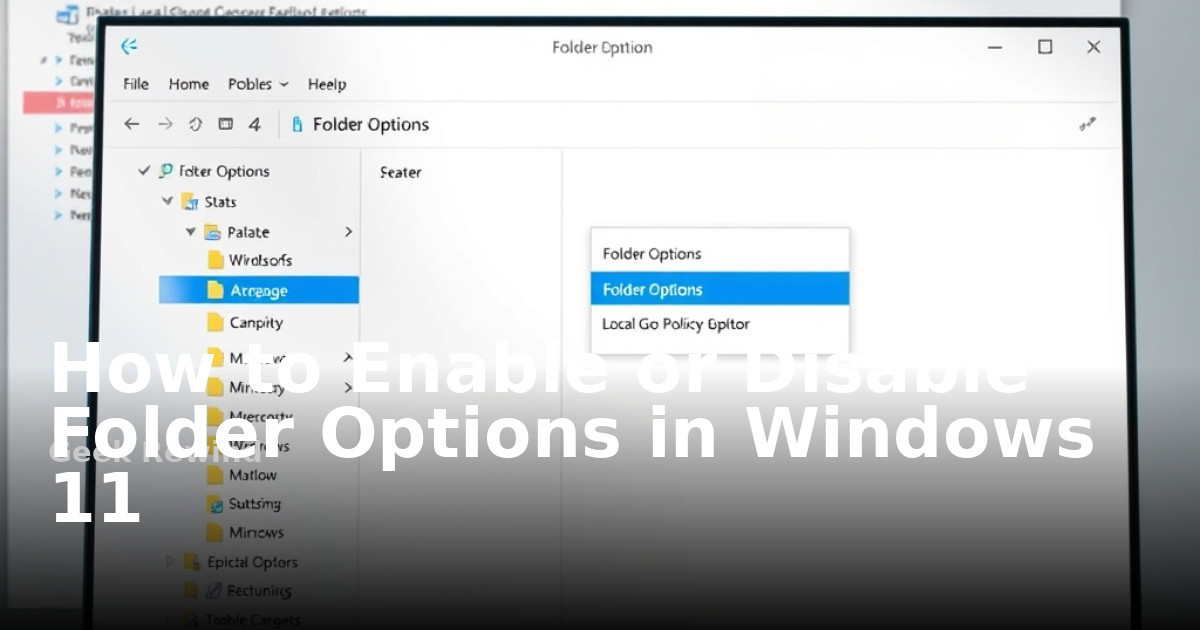 How to Enable or Disable Folder Options in Windows 11 | Geek Rewind