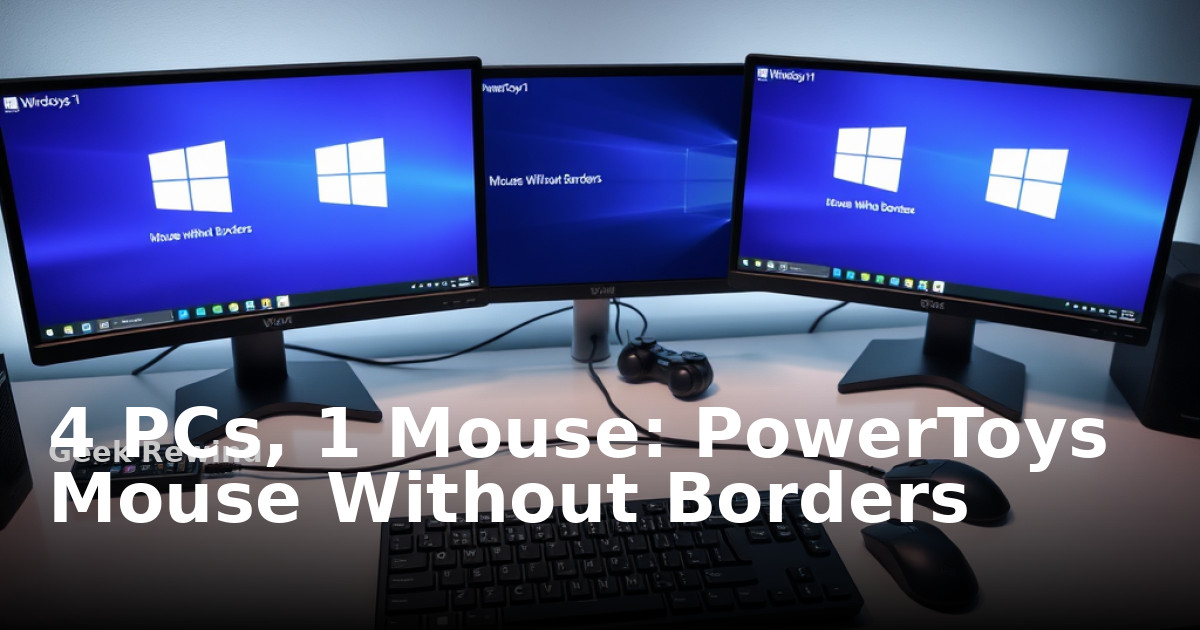 4 PCs, 1 Mouse: PowerToys Mouse Without Borders | Geek Rewind