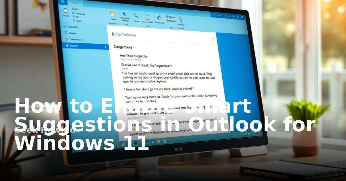 How to Enable Smart Suggestions in Outlook for Windows 11 | Geek Rewind