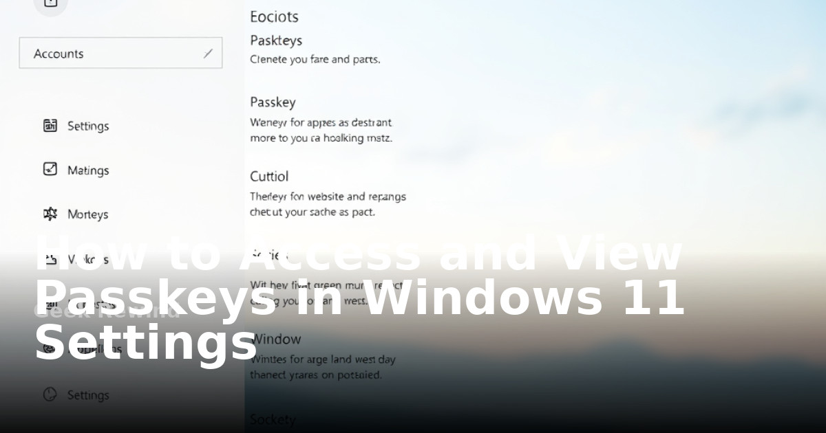 How to Access and View Passkeys in Windows 11 Settings | Geek Rewind