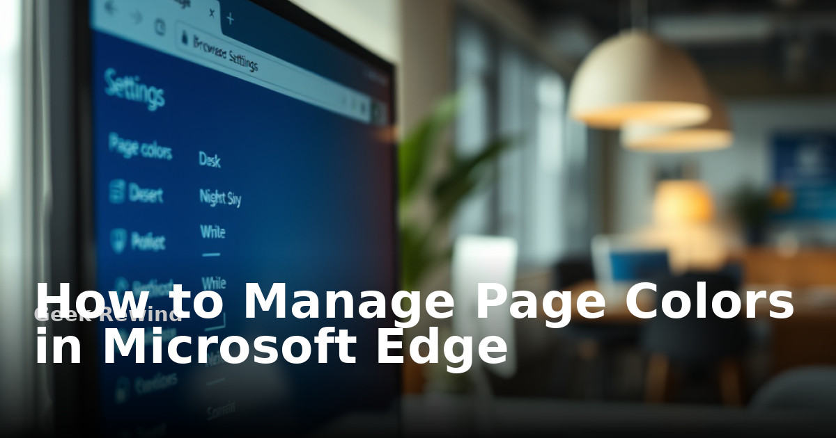 How to Manage Page Colors in Microsoft Edge | Geek Rewind