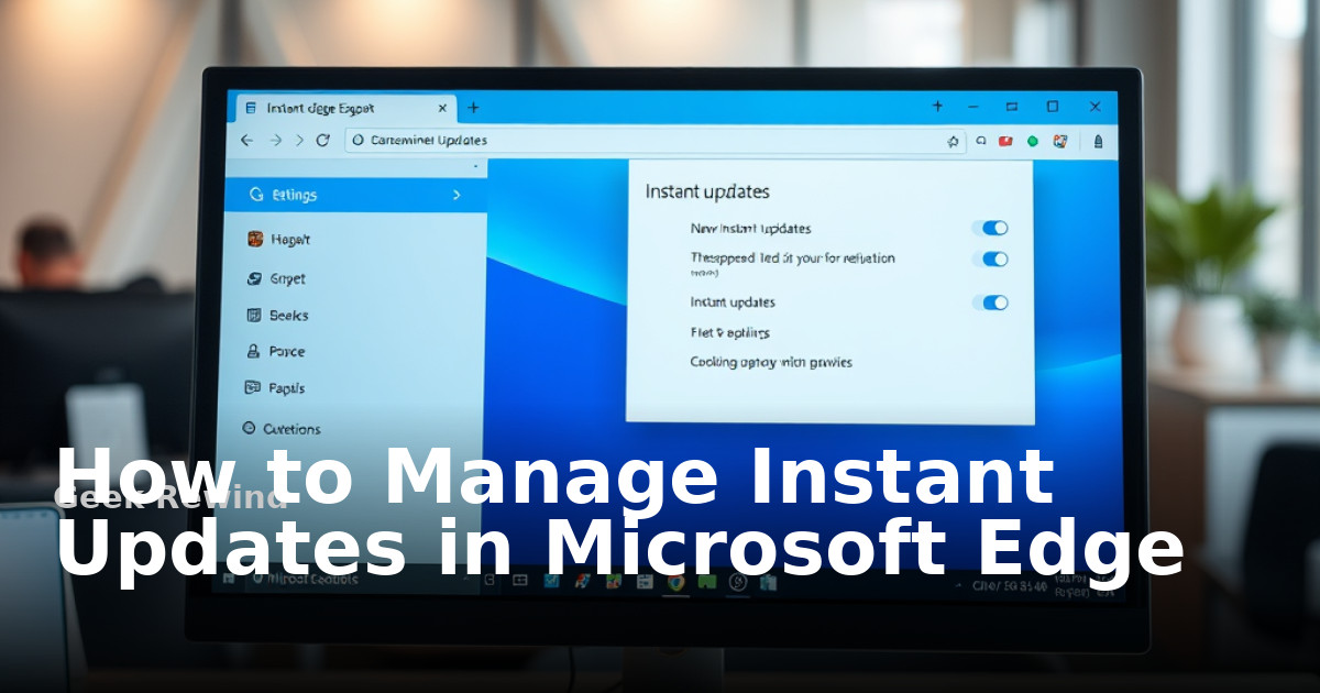 How to Manage Instant Updates in Microsoft Edge | Geek Rewind