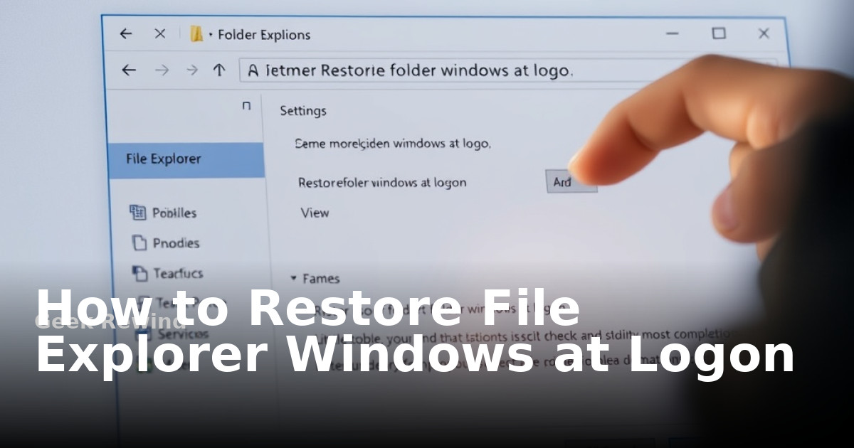 How to Restore File Explorer Windows at Logon | Geek Rewind