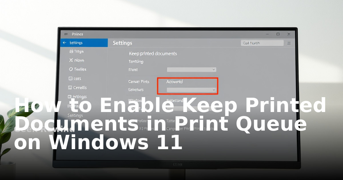 How to Enable Keep Printed Documents in Print Queue on Windows 11 ...