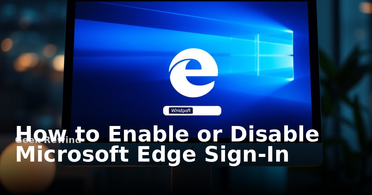 Enable or Disable Microsoft Edge Sign-In: A Complete Guide | Geek Rewind