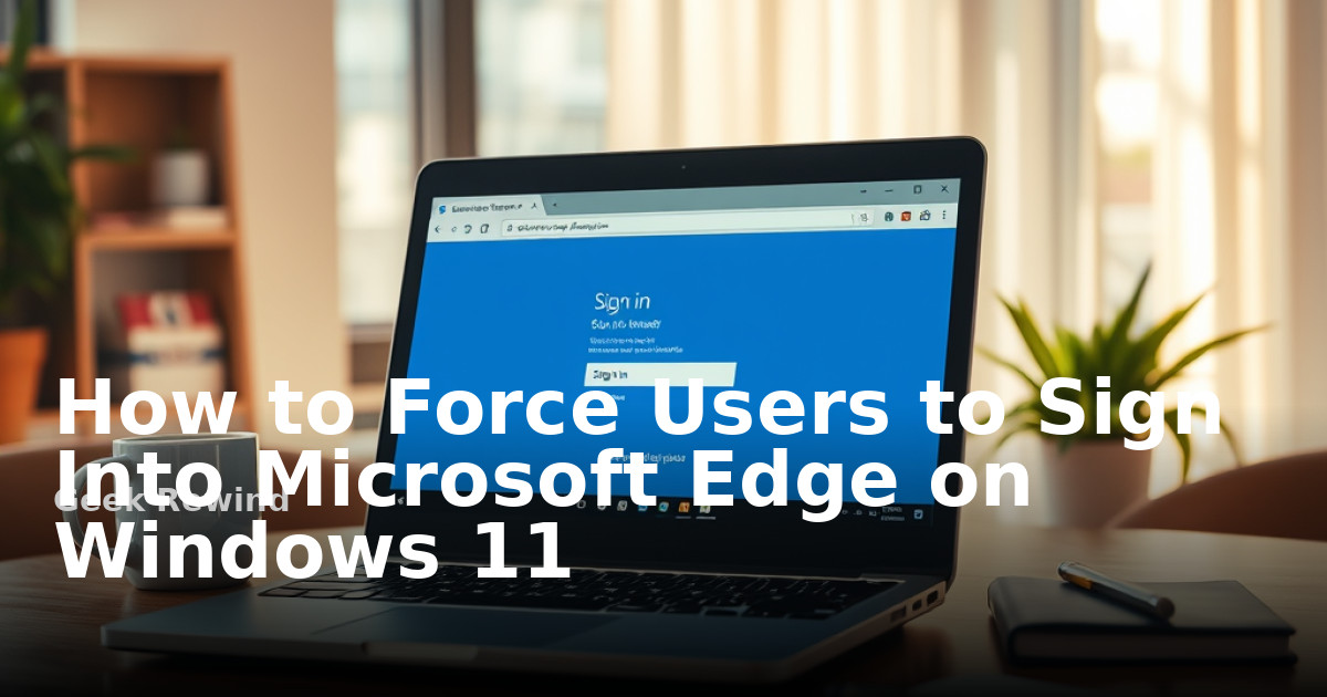 How to Force Users to Sign Into Microsoft Edge on Windows 11 | Geek Rewind