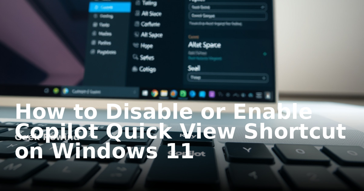 How to Disable or Enable Copilot Quick View Shortcut on Windows 11 ...