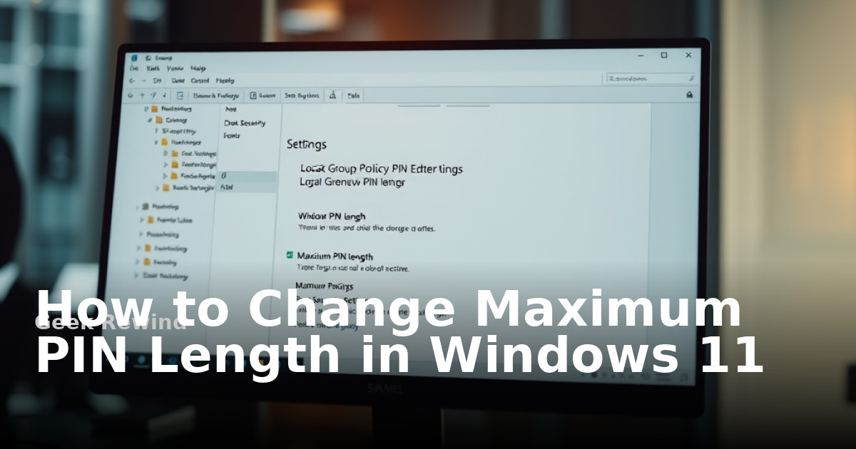 How to Change Maximum PIN Length in Windows 11 | Geek Rewind