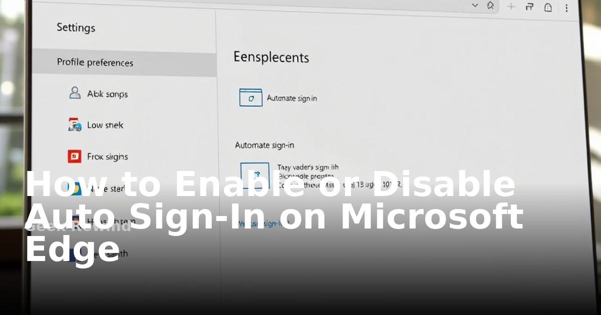 How to Enable or Disable Auto Sign-In on Microsoft Edge | Geek Rewind