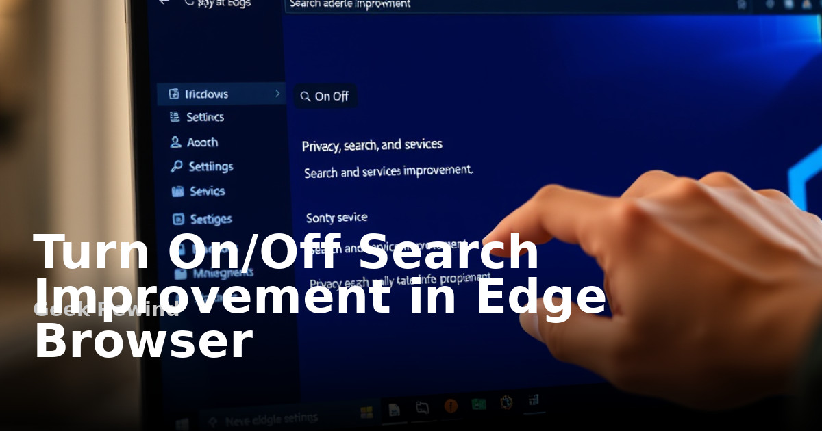 Turn On/Off Search Improvement in Edge Browser | Geek Rewind