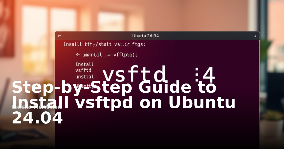 Step-by-Step Guide to Install vsftpd on Ubuntu 24.04 | Geek Rewind